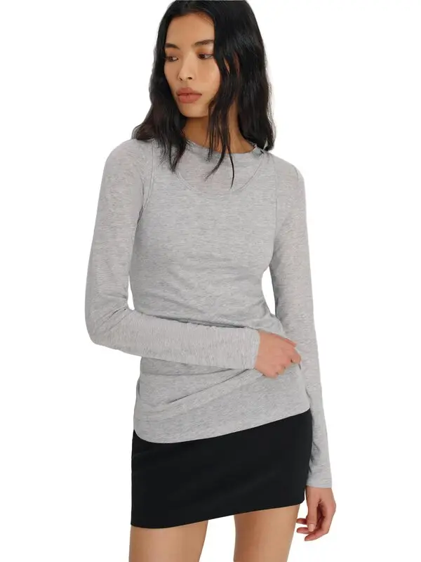REFORMATION Seline Knit Top - Grey