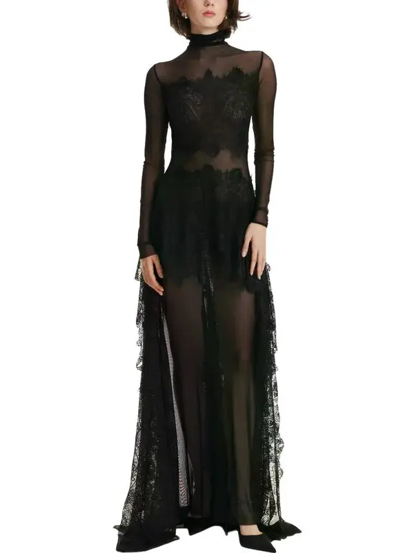 2310 STUDIO Lace Maxi Dress - Black