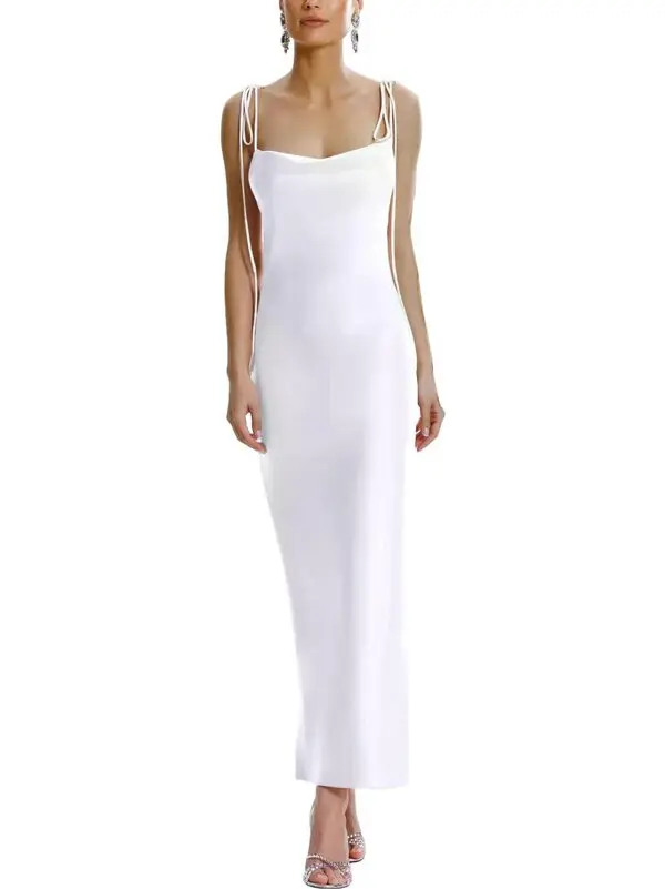 FRAMBOISE Jodie Sleeveless Silk Maxi Dress - White