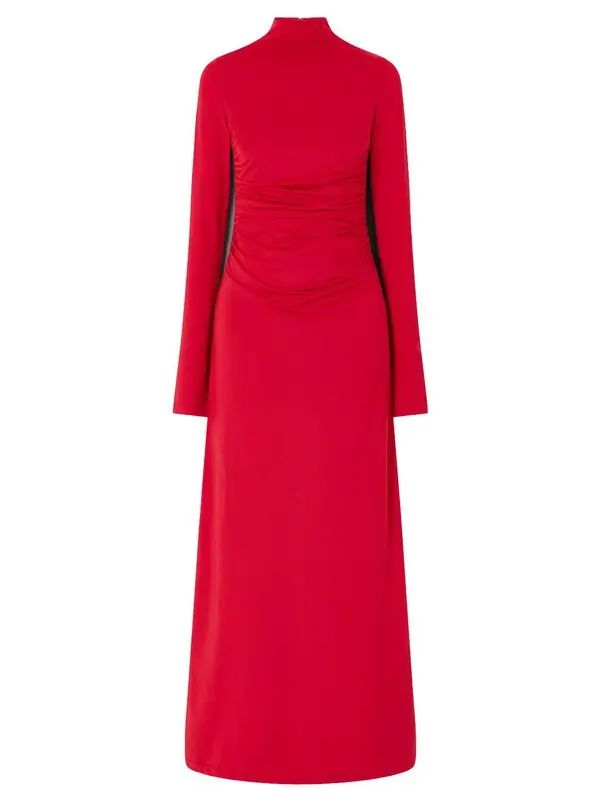 Altuzarra Jazmina Ruched Stretch-jersey Maxi Dress - Red
