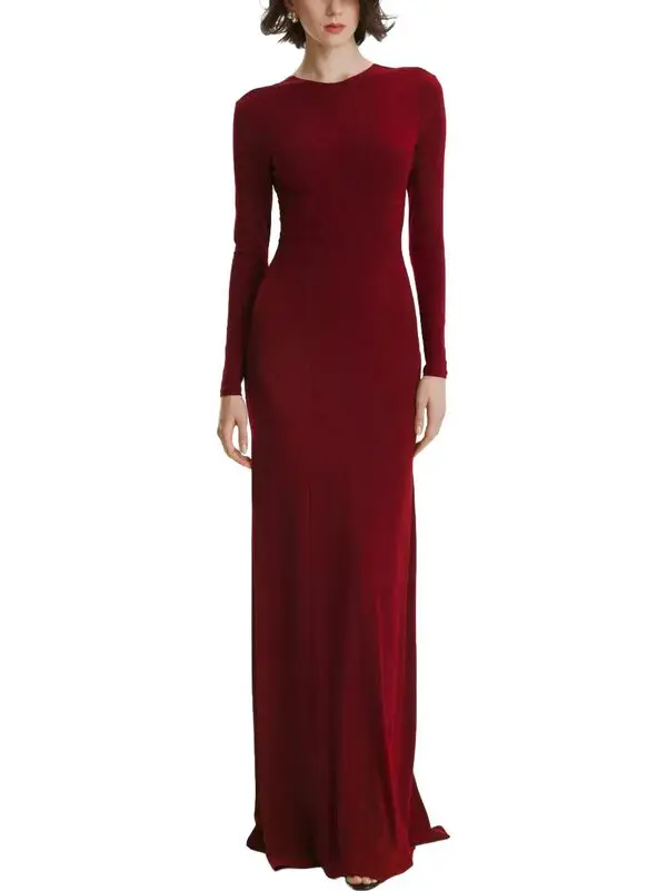 2310 STUDIO Long-sleeved Open-back Maxi Dress - Red