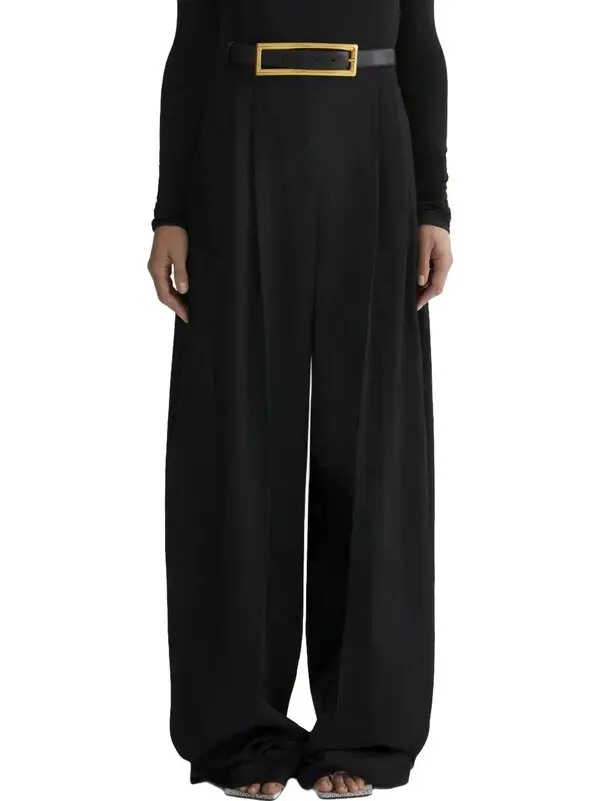 MUGLER High-waisted Wide-leg Trousers - Black