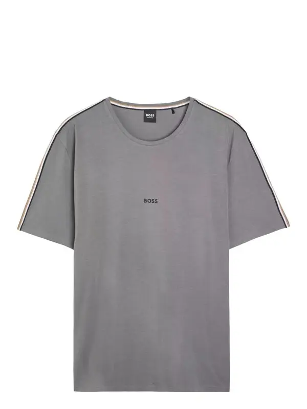 BOSS Stripe-detail T-shirt - Grey