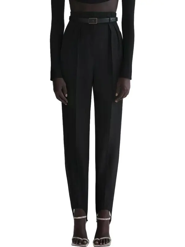 MUGLER Stirrup Pleated Trousers - Black