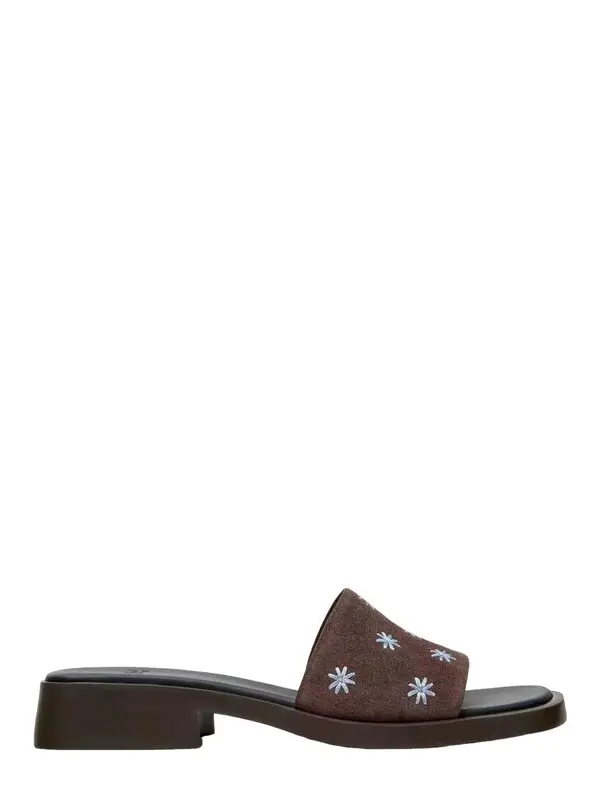 Camper Flower Suede Dana Sandals - Brown