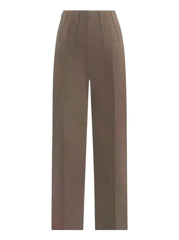 Manière De Voir Wide Leg Pleated Trousers - Brown