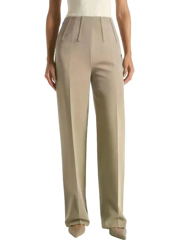 Manière De Voir Rafaela Corset Waist Tailored Trousers - Neutrals