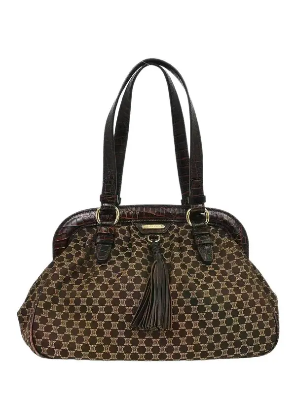 Celine Macadam Handle Handbag - Brown