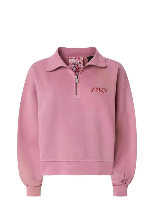 Pinko Collared Half-zip Sweatshirt - Pink