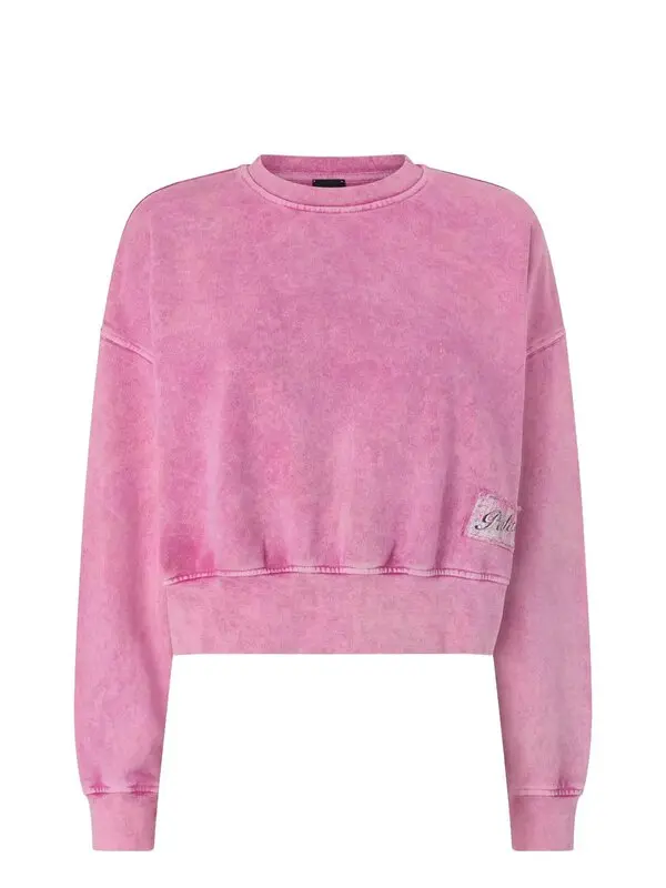 Pinko Logo-patch Cotton Sweatshirt - Pink