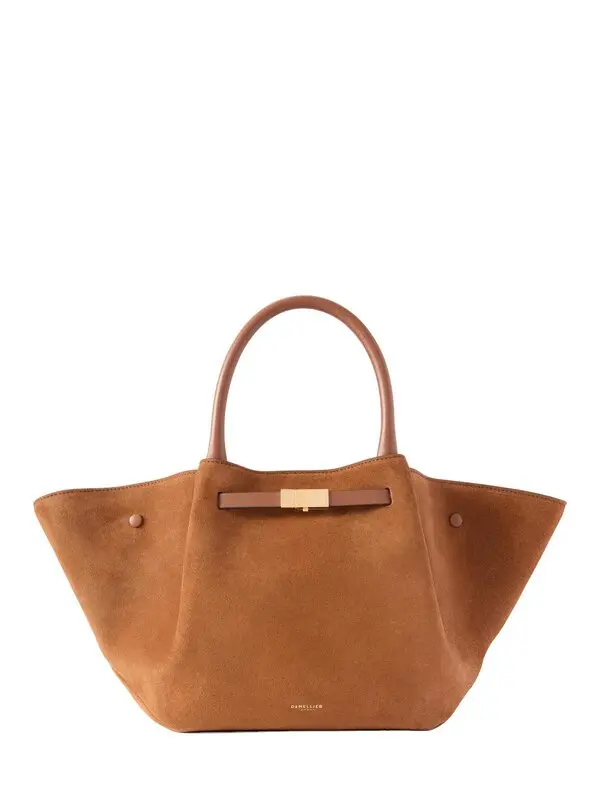 DEMELLIER Midi New York Suede Tote - Brown
