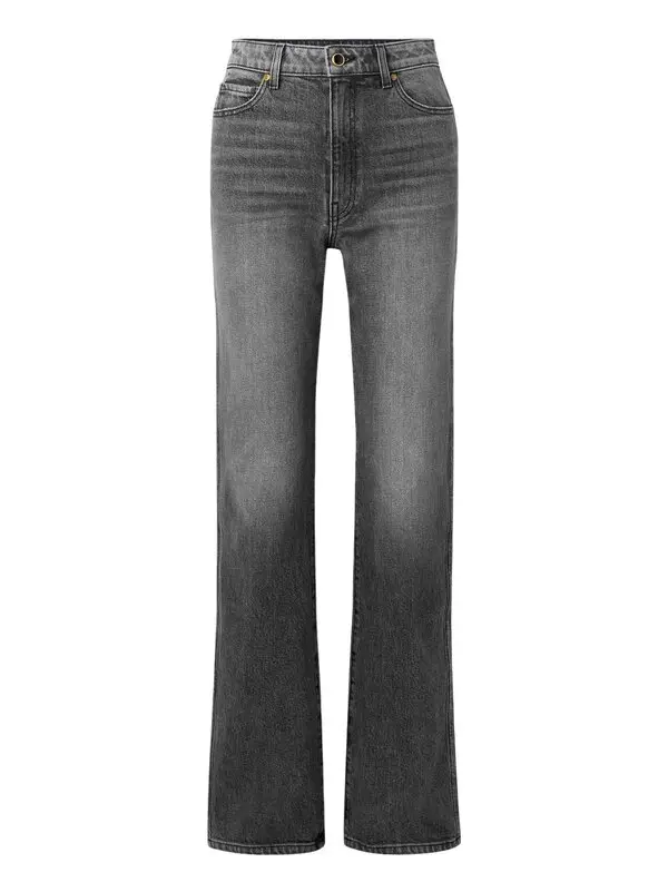 Khaite Danielle Stretch High-rise Slim-leg Jeans - Gray