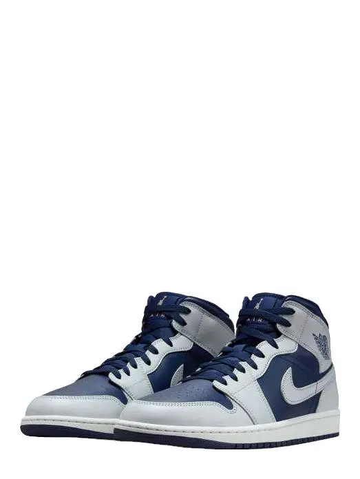 JORDAN Air 1 Mid Sneaker - Blue Void/pure Platinum