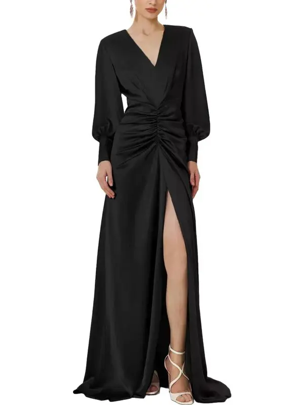FRAMBOISE Vianna V-neck Maxi Dress - Black