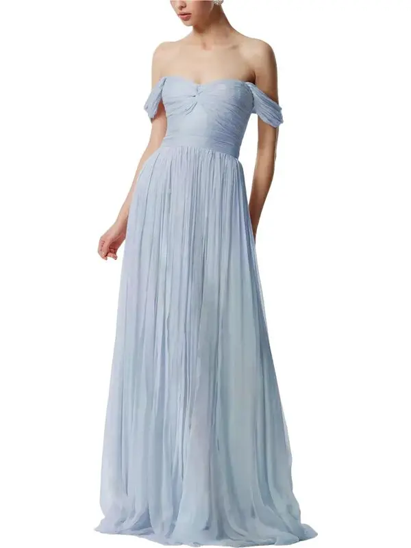 FRAMBOISE Roselyn Off-the-shoulder Maxi Dress - Blue