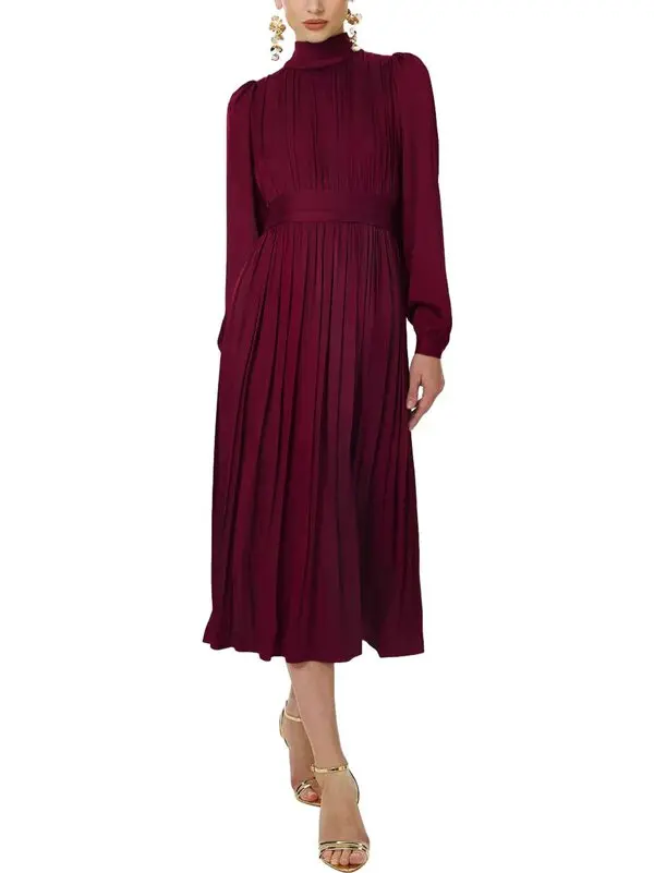 FRAMBOISE Otello Mock-neck Midi Dress - Red