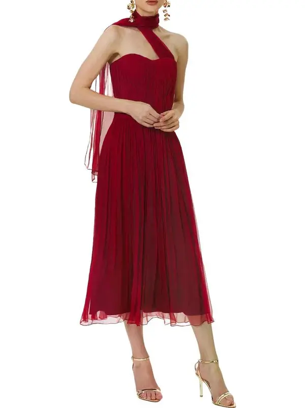 FRAMBOISE Sleeveless Midi Dress - Red