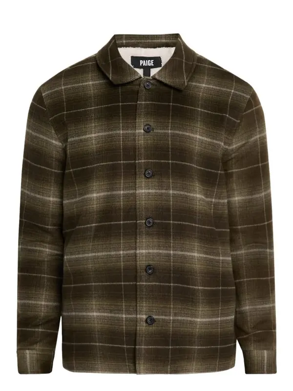 Paige Faux Shearling-lined Plaid Shirt Jacket - Marsh Gree