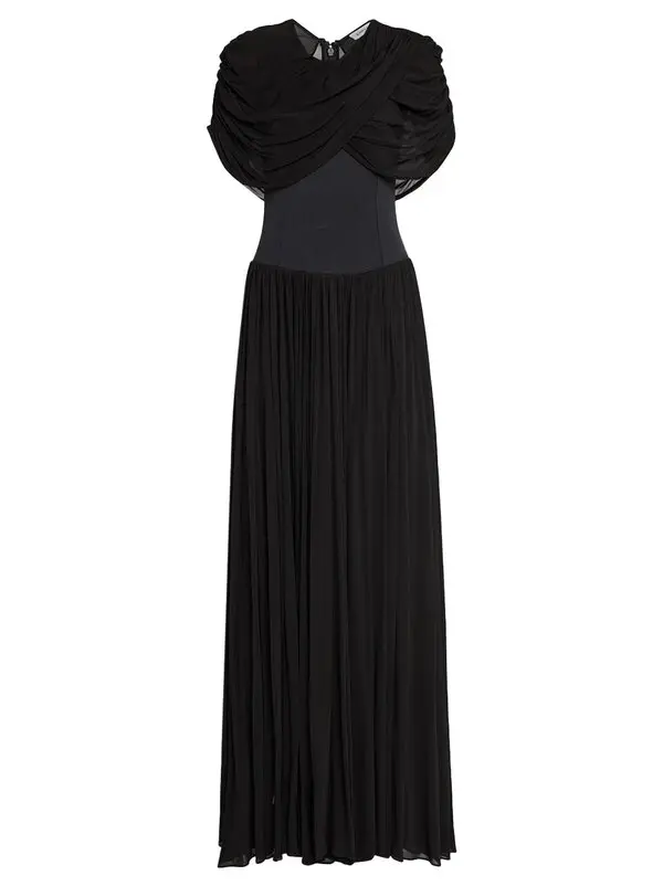 Simkhai Nancie Draped A-line Jersey Gown - Black