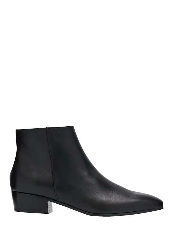 Aquatalia Icon Leather Ankle Boots - Black Napp
