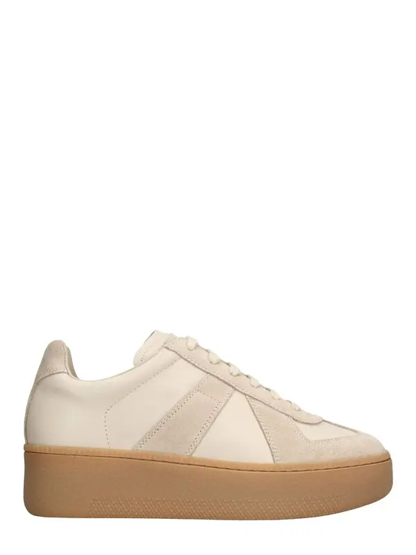 MAISON MARGIELA Leather And Suede Replica Sneakers - Beige