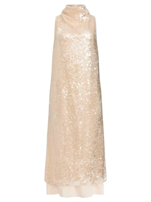 Altuzarra Noor Sequined Gown - Macadamia