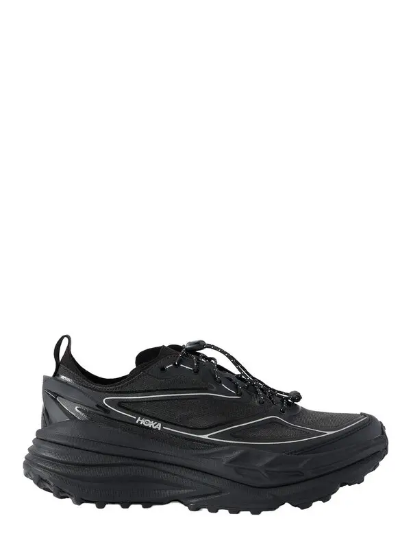 Hoka Rubber-trimmed Mesh Running Sneakers - Black