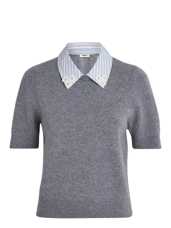 Sandro Wool Detachable-collar Sweater - Black