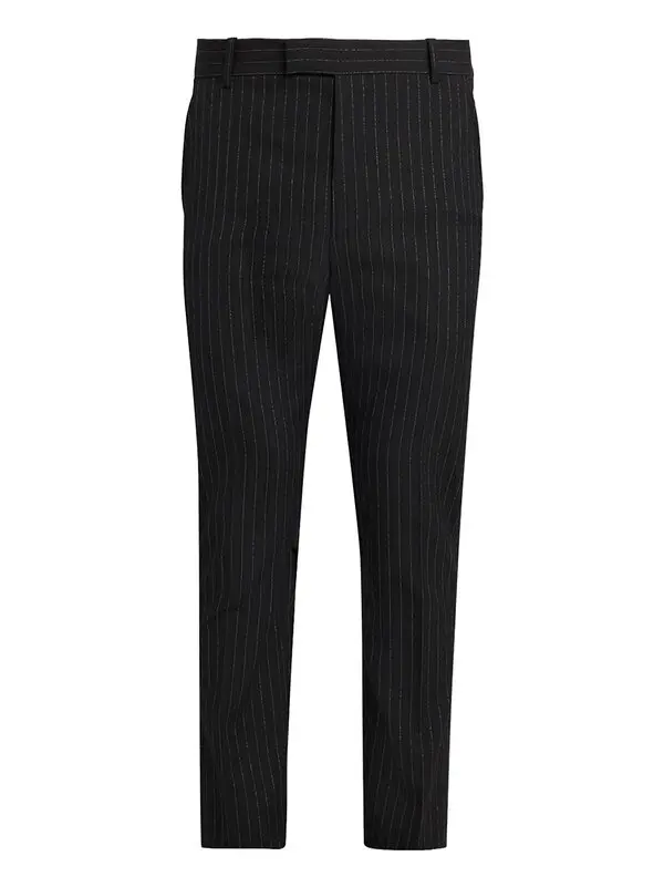 Alexander McQueen Pinstripe Wool Cigarette Trousers - Black-gold
