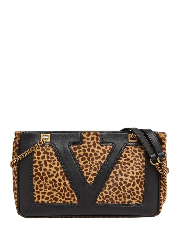 Valentino Garavani Animal-print Calf Hair Vlogo Tote - Tan