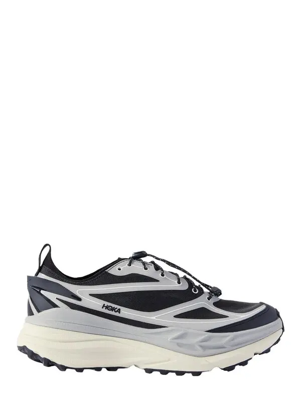 Hoka Rubber-trimmed Mesh Running Sneakers - Gray