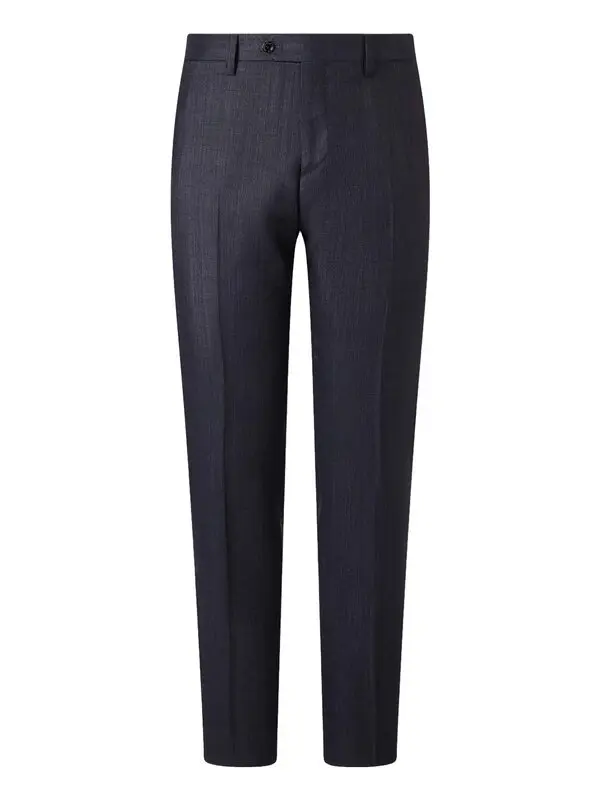 LARDINI Tapered Woven Suit Trousers - Black