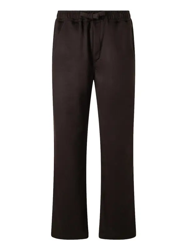 SAMAN AMEL Straight-leg Cashmere Drawstring Trousers - Brown