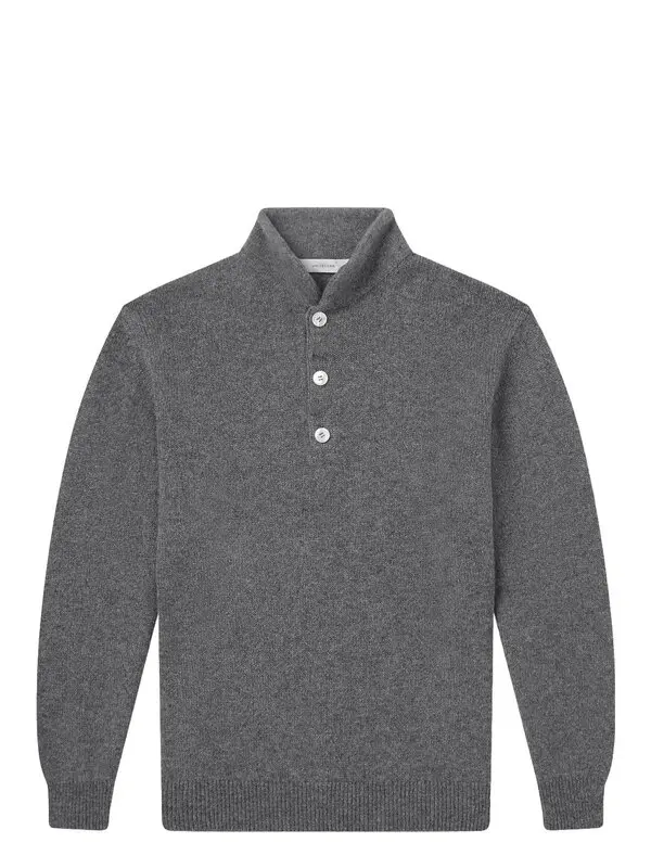 UMIT BENAN Francis Cashmere Polo Sweater - Gray
