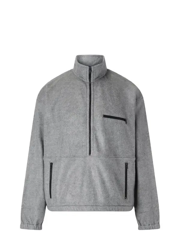 Auralee Silk-fleece Half-zip Sweatshirt - Gray