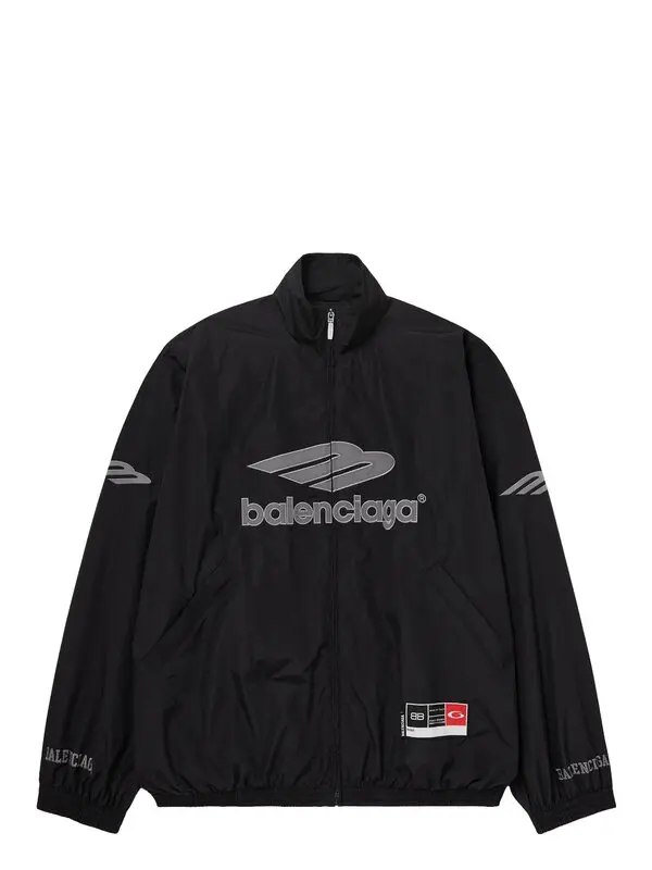Balenciaga Appliquéd Logo-embroidered Track Jacket - Black