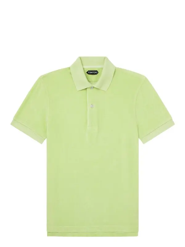 TOM FORD Slim-fit Cotton-blend Terry Polo Shirt - Green