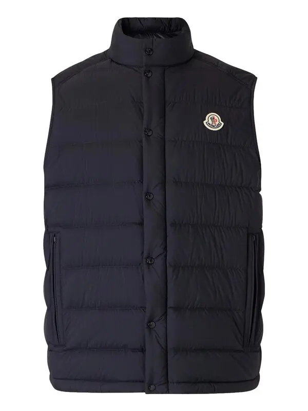 Moncler Barthe Logo-appliquéd Quilted Gilet - Blue