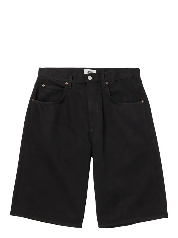AGOLDE Fusion Straight-leg Denim Shorts - Black