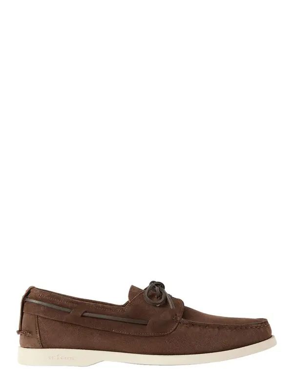 Kiton Suede Boat Shoes - Brown