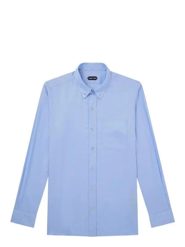 TOM FORD Lyocell-gabardine Shirt - Blue