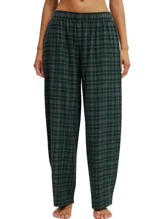 Cotton:on Flannel Barrel Leg Pant - Odie Check Pine Cone