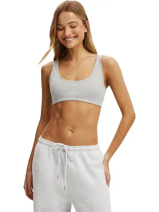 Cotton:on Active Ultra Soft Low Back Crop - Light Grey Marle
