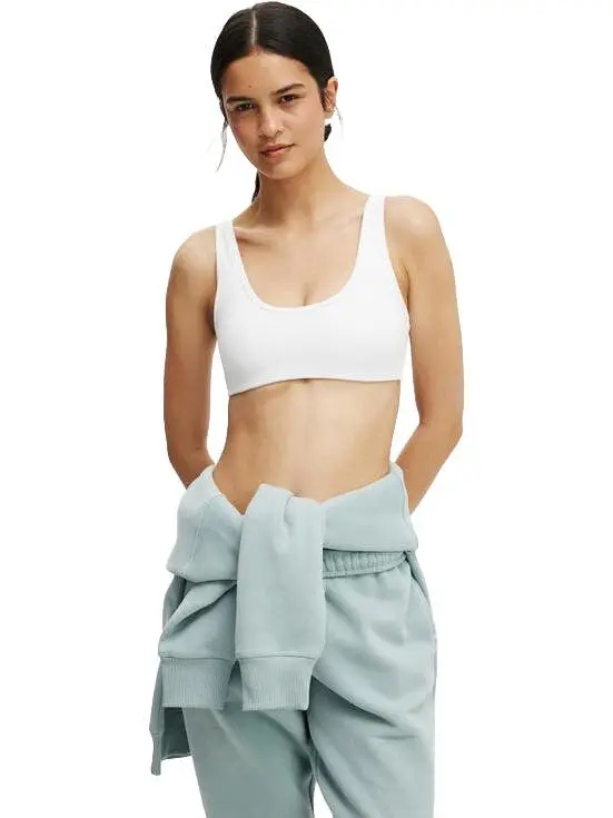 Cotton:on Active Ultra Soft Low Back Crop - White