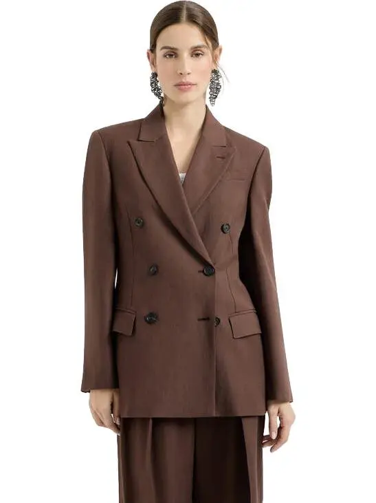 Brunello Cucinelli Fluid Twill Blazer - Cocoa