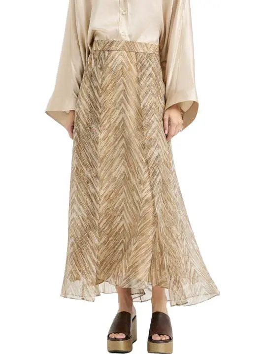 Brunello Cucinelli Paneled Circle Skirt - Beige