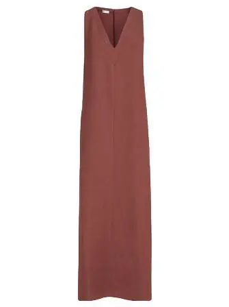 Brunello Cucinelli Fluid Twill Maxi Dress - Red