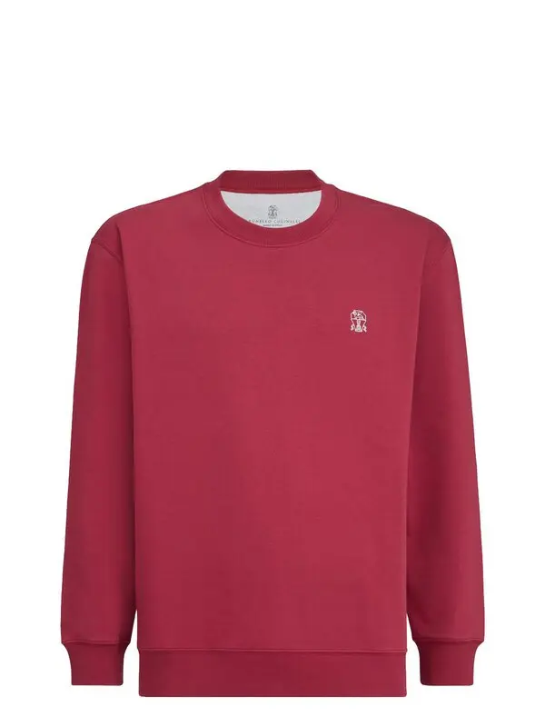 Brunello Cucinelli Cotton French Terry Sweatshirt - Cherry
