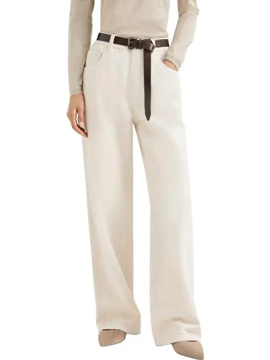 Brunello Cucinelli Wide Leg Trousers - Panama