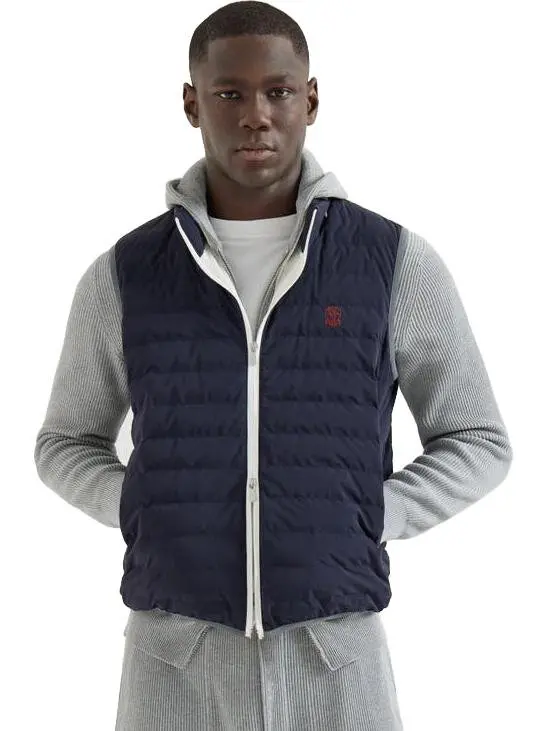 Brunello Cucinelli Nylon Down Vest - Navy Blue